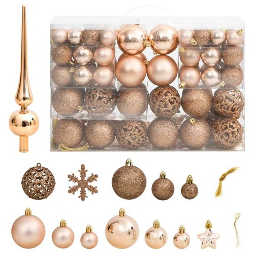 111 PCS Shatterproof Christmas Bauble Set Xmas Hanging Decor Ornaments Rose Gold | eBay