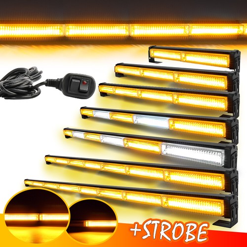 COB Traffic Advisor Emergency Hazard Warning LED Strobe Light Bar Amber ...