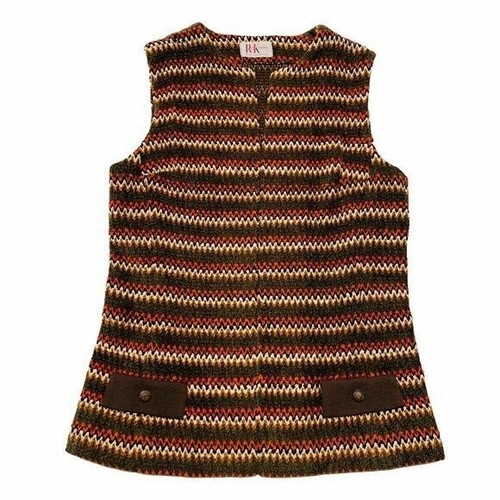 Groovy '60s Autumn Vibes Zigzag Pattern Warm Vest | eBay