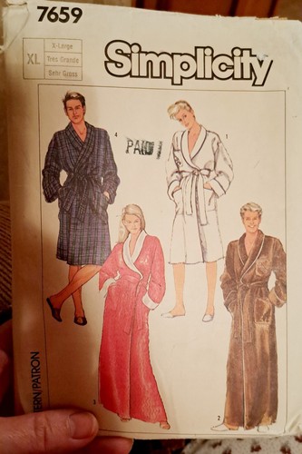SIMPLICITY 7659 WOMAN MAN HOUSE BATH ROBE Cut-altogether XL | eBay