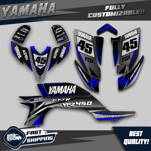 Yamaha YFZ 450 graphics kit 2003 2004 2005 2006 2007 2008 stickers ...
