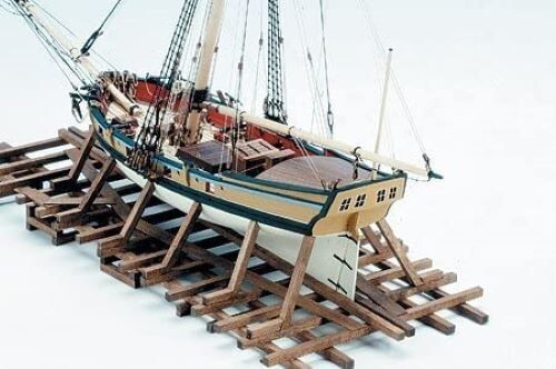 AMERICAN PRIVATEER ARMED VIRGINIA SLOOP 1768 1:48 SCALE WOOD & METAL ...
