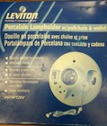 (K) Leviton 9726-C Porcelain Lampholder w/Pullchain & Outlet (White ...