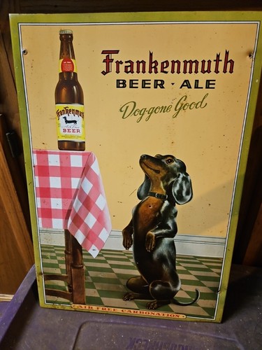 Vintage Frankenmuth Michigan Beer Ale DACHSHUND Dog-Gone Good TOC Sign ...