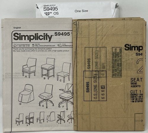 Simplicity 9495 Chair Slipcovers Sewing Pattern 6 Different Styles ...
