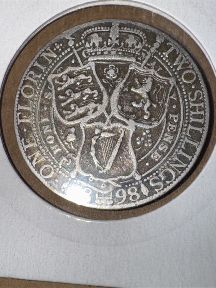 Queen Victoria "Veiled Head" silver florin coin from 1898. | eBay UK