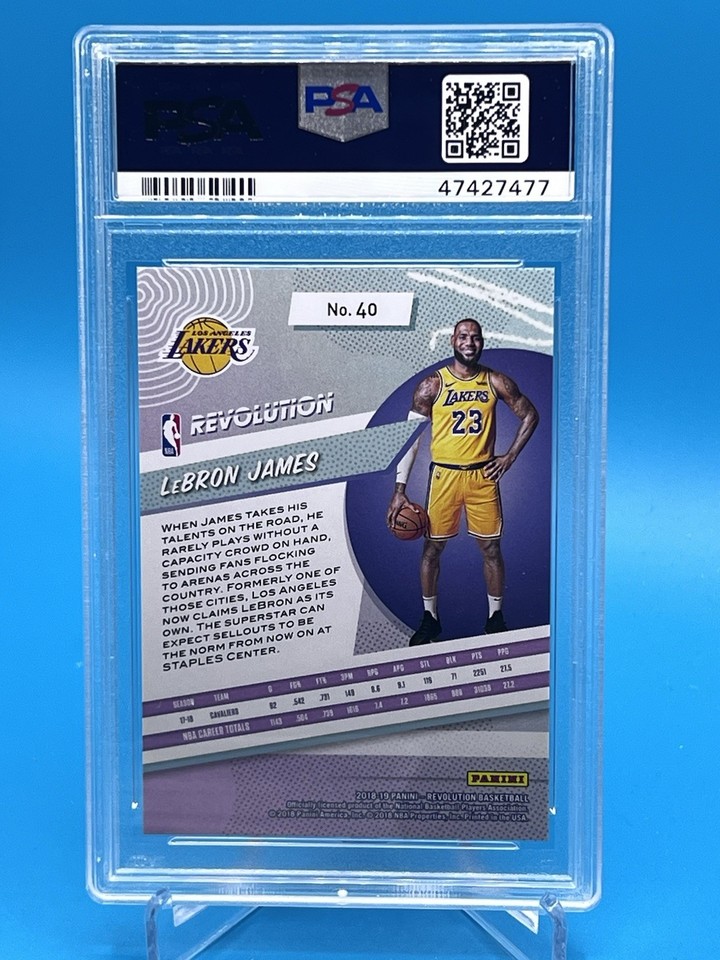 2018 Panini Revolution Card #40 LeBron James Los Angeles Lakers PSA 10 ...