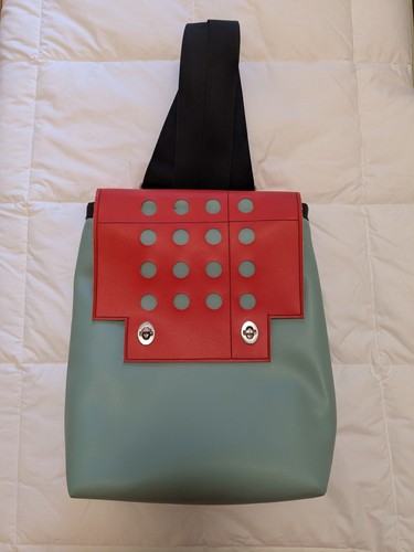 Holly Aiken Teal & Orange Jetpack/Backpack + Sunglasses Case - Circle ...