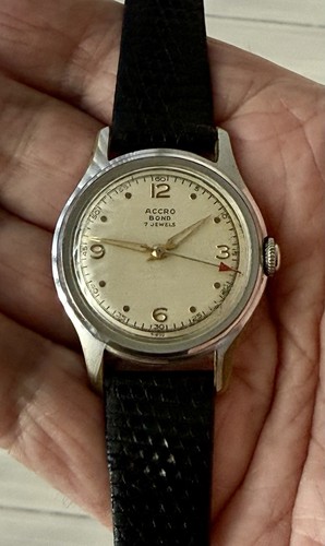 SWISS VINTAGE 1960s Men’s ACCRO BOND 7J Military Hand Wind, RUNNING ...