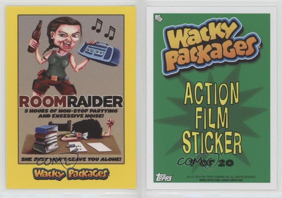 2018 Wacky Packages Go to the Movies Action Film Stickers Yellow Room ...