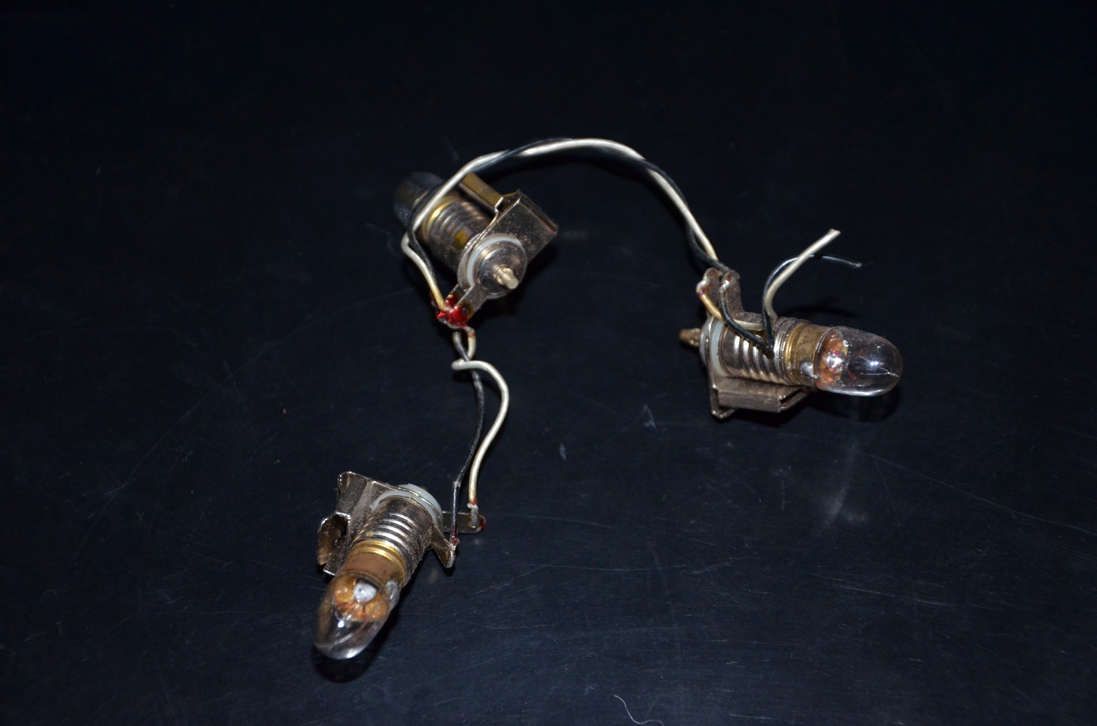 Three vintage Edison E10 bulb sockets with 18V 0.1A bulbs (Dial lamp ...