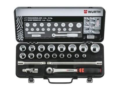 Wurth 1/2" Socket Set (09651321) 21 Piece Zebra Quality (Imperial/AF ...
