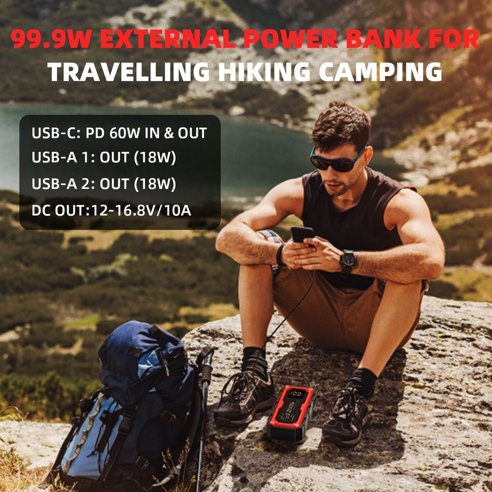 8000A Car Jump Starter Booster Portable Jumper Boxes Power Bank Battery ...