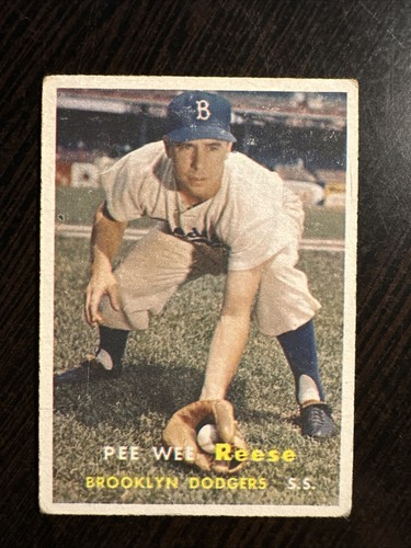 1957 TOPPS #30 PEE WEE REESE BROOKLYN DODGERS VG *Hot Corner Vintage ...