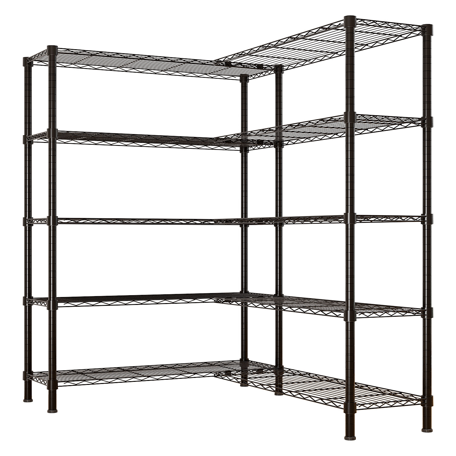 5 Tier Heavy Duty Metal Storage Shelf Wire Shelving 1500Lbs Capacity ...