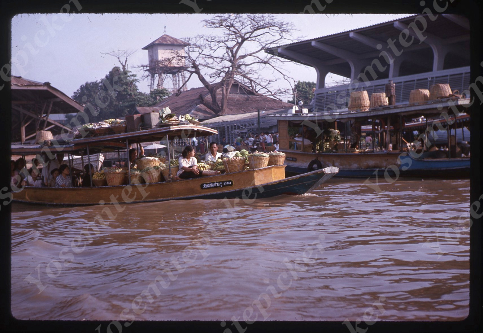 sl81 Original slide 1963 China ? boat w/ load of fruit on river 010a | eBay