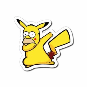 Homerchu Dabbing Sticker / Decal - Homer Pikachu Dab Funny Meme Parody ...