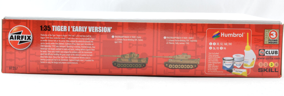 Airfix Tiger I - Early Version 1:35 Scale Plastic Model Tank Kit A1357 ...