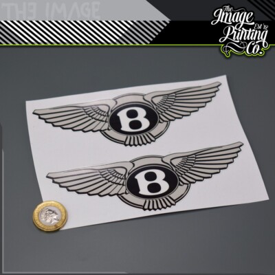 Bentley Decal x2 - 145mm x 40mm - Stickers - Black & Silver - British ...