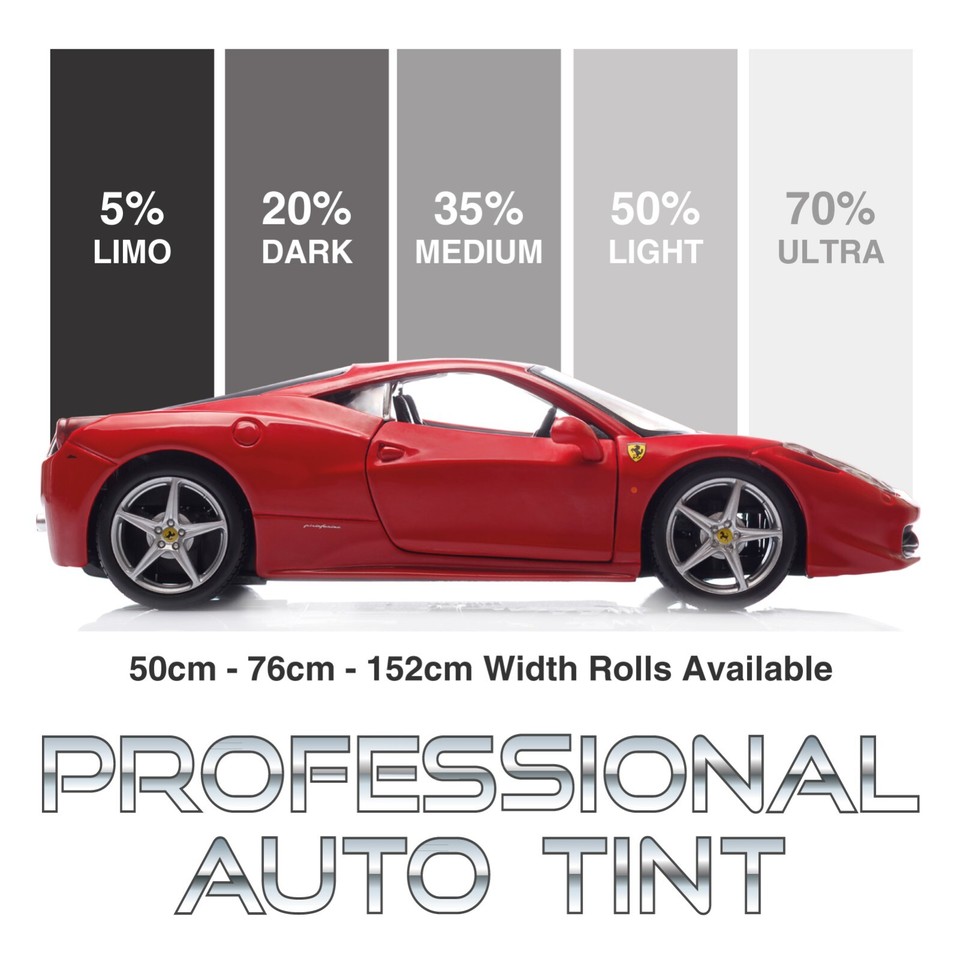 CAR WINDOW TINT AUTO TINTING FILM LIMO BLACK DARK MEDIUM LIGHT ULTRA ...