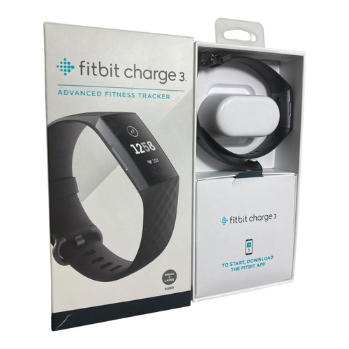 Fitbit Charge 3 Tracker - w/ GPS, Touchscreen, Swim Proof, Graphite ...