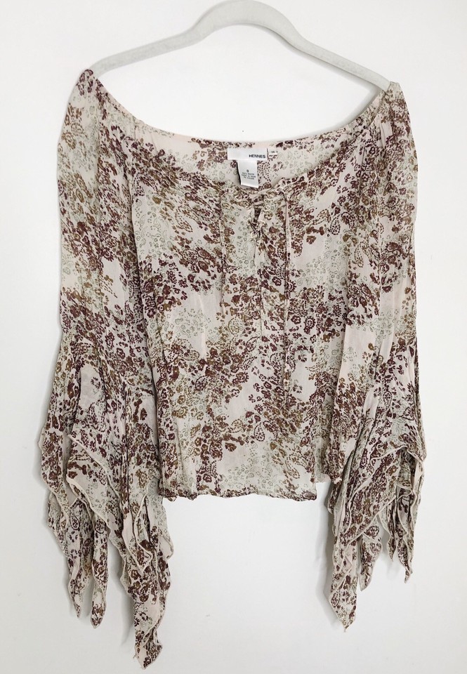 Hennes Collection India Floral Off Shoulder Flounce Sleeves Boho Blouse ...