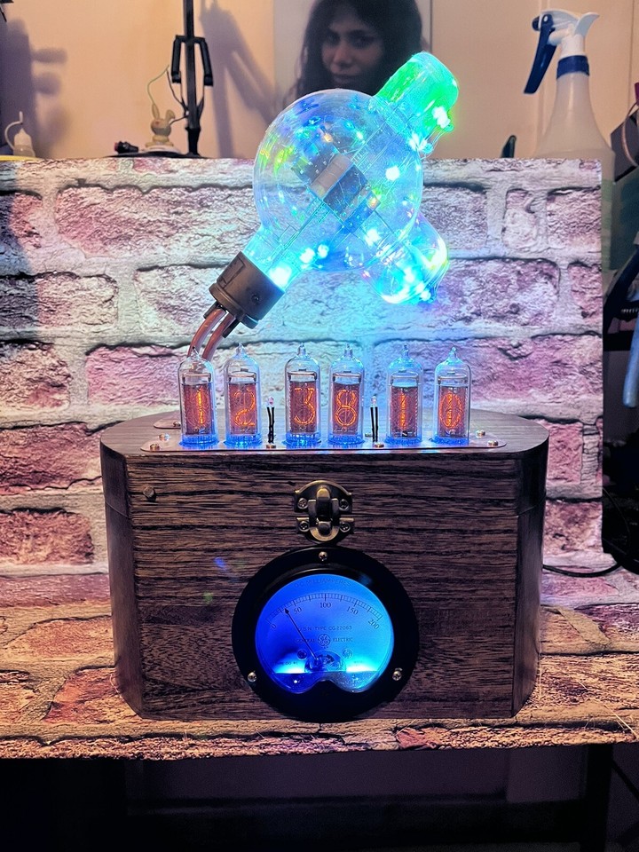 Nixie Clock IN-14 Retro Steampunk. Deforest Type 552 Tube + Rgb Lit USN ...