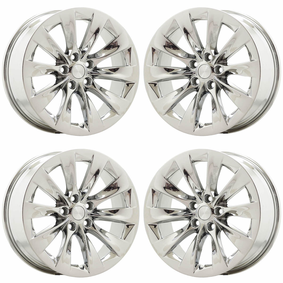 19" Tesla Model S PVD Chrome wheels rims Factory OEM set 97755 EXCHANGE ...