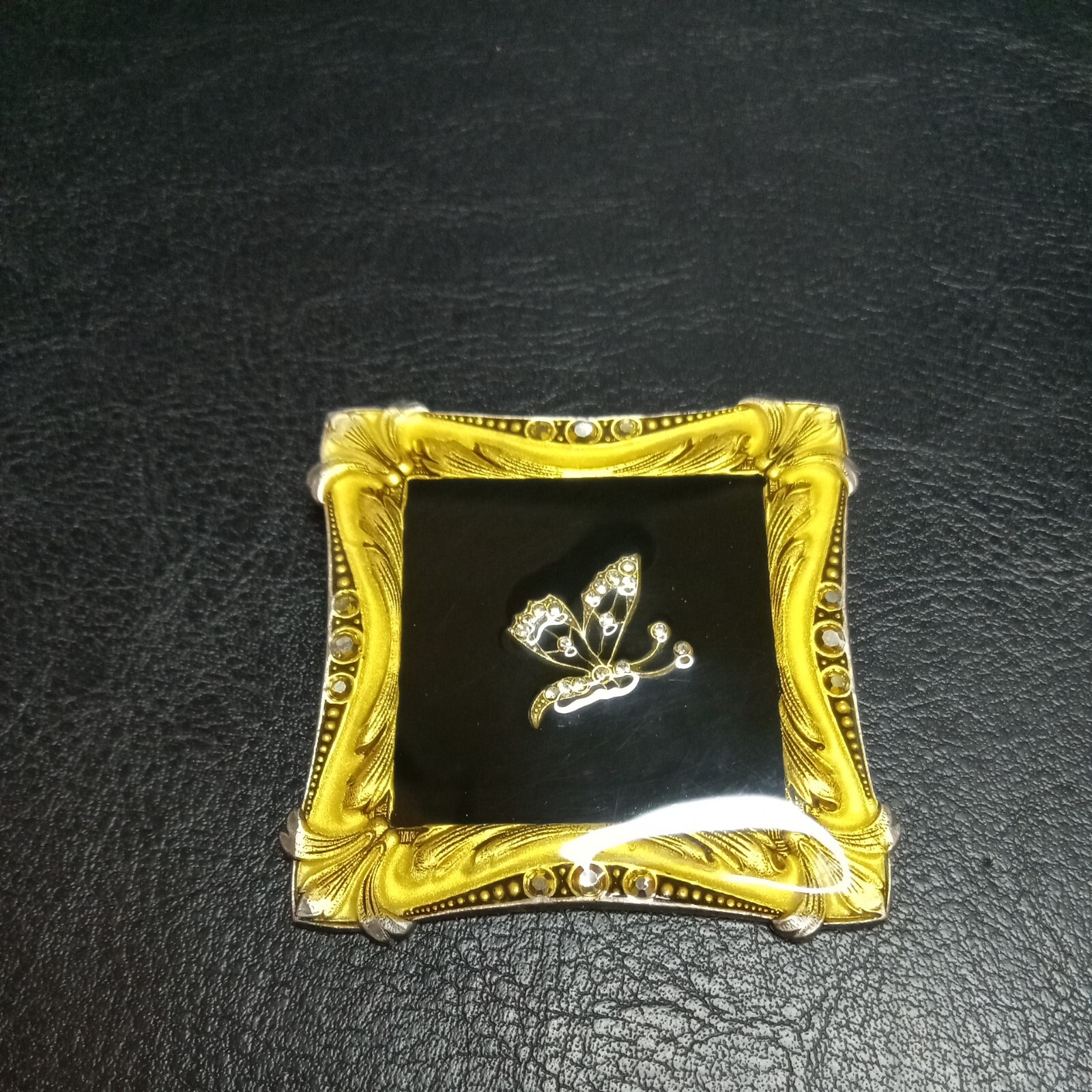 Vintage Jewelry Unsigned CATHERINE POPESCO Black Enamel Square Pin ...
