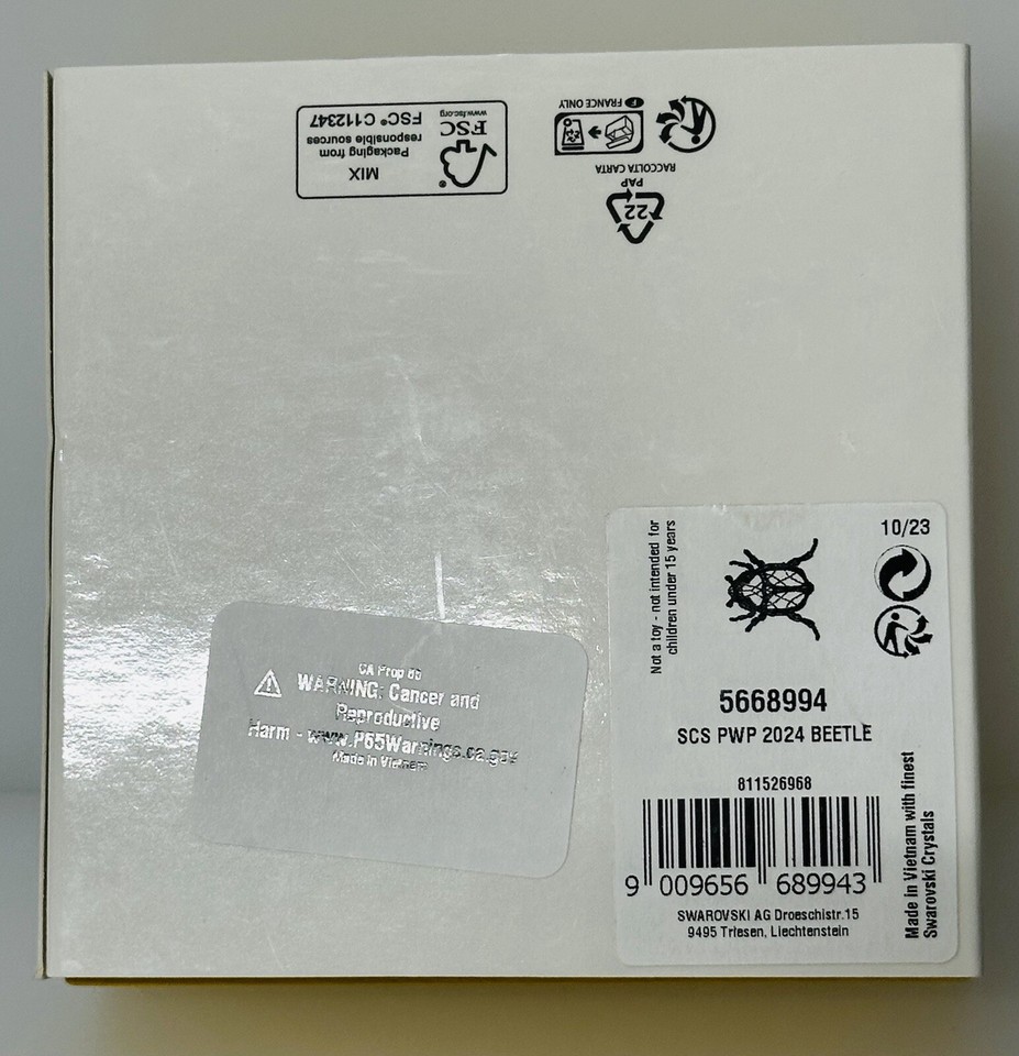 New In Box Authentic Swarovski SCS 2024 Beetle Crystal Metal Figurine ...