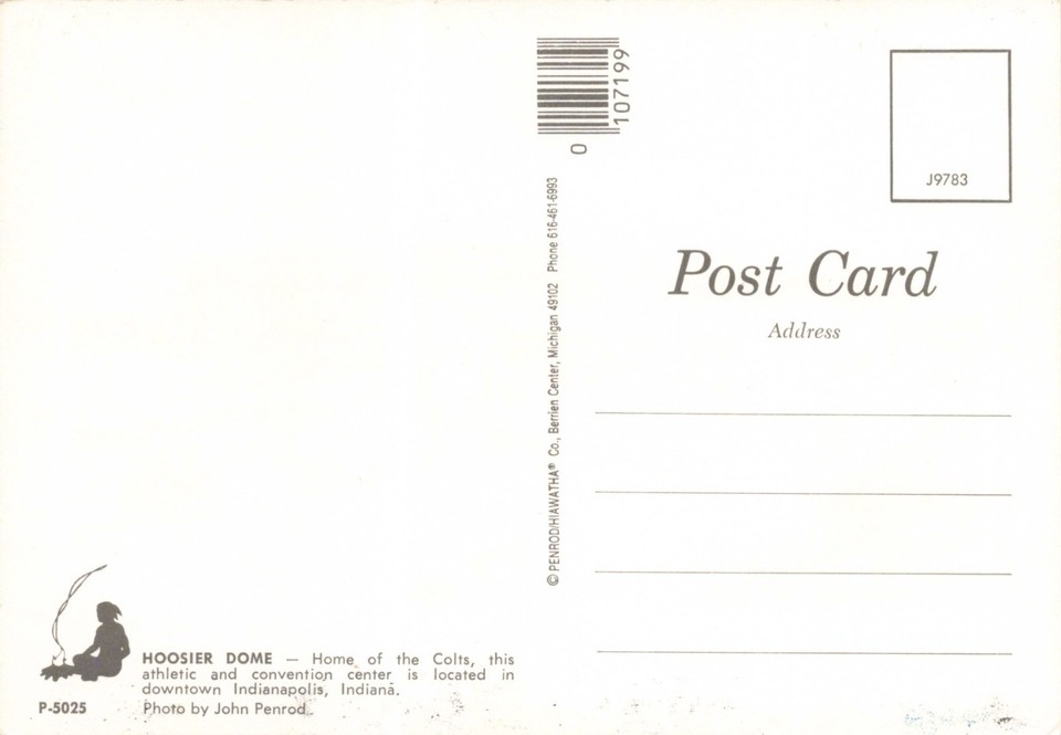 Postcard IN Indianapolis Hoosier Dome Demolished 2007 NFL Colts ...