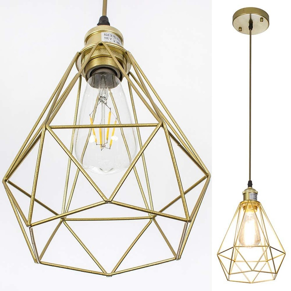 Popilion Gold Pendant Lights 2 Pack Pendant Light Fixtures Pendant ...