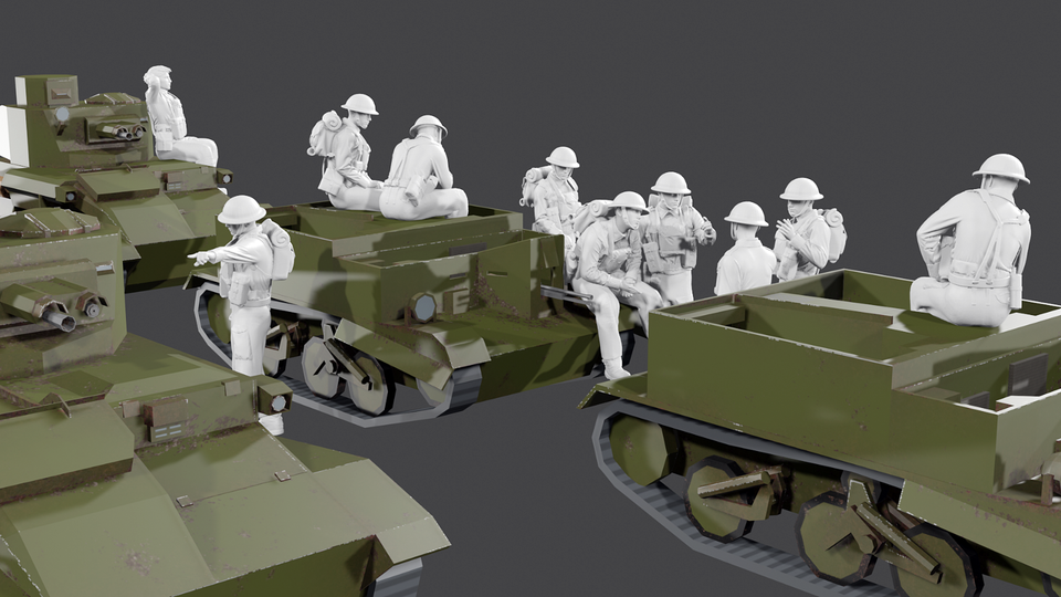 WWII BEF 1940 - Helmets - At Rest - 10 Figure Set | eBay