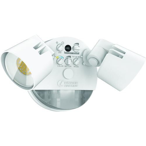 White LED Dual Head Motion Sensor Outdoor Security Flood Light Wall ...