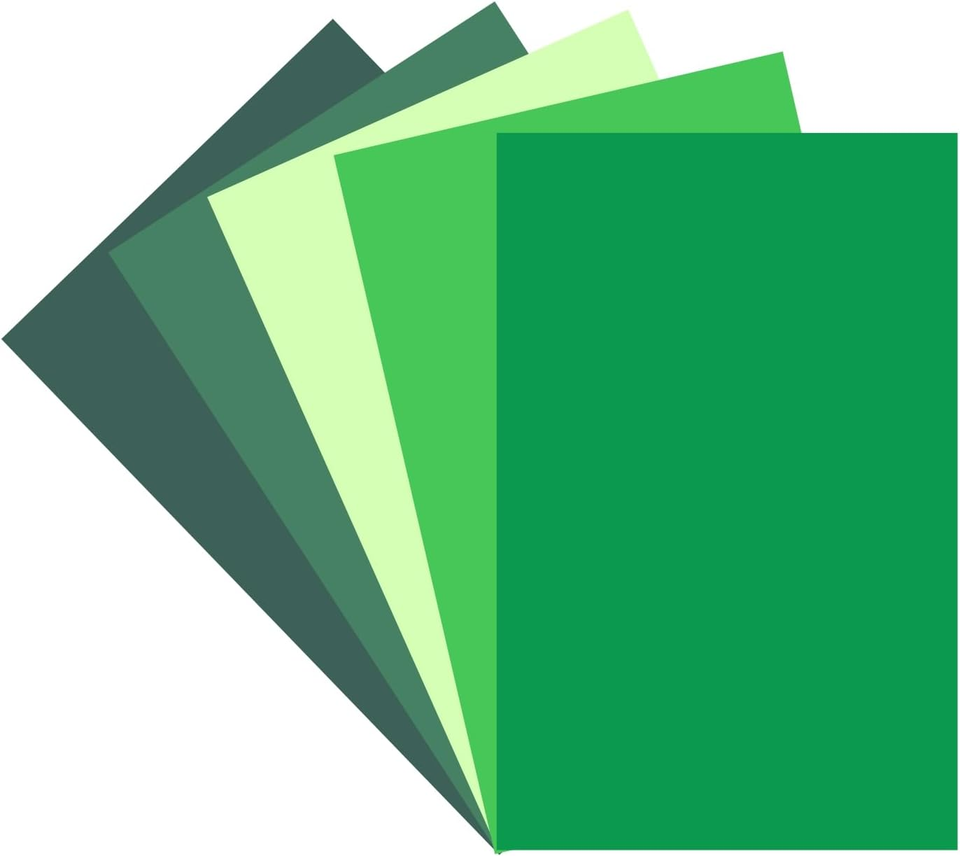 30 Sheets Green Cardstock 8.5'' X 11'', 5 Colors Assorted Green Colored ...