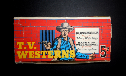 1958 TV WESTERNS CARD DISPLAY BOX TOPPS (GUNSMOKE , COWBOY) ONE OF A ...