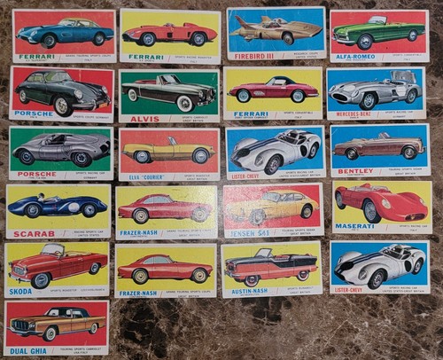 1961 Topps "Sports Cars" Cards - Lot Of 21 Cards - Ferrari, Mercedes ...