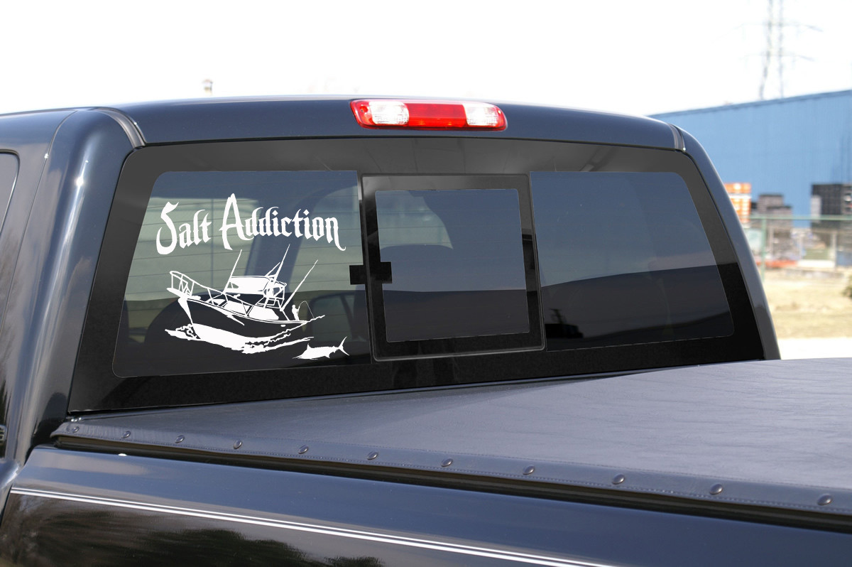 Saltwater fishing decal,Salt Addiction Brand sticker,Boat,offshore,life ...