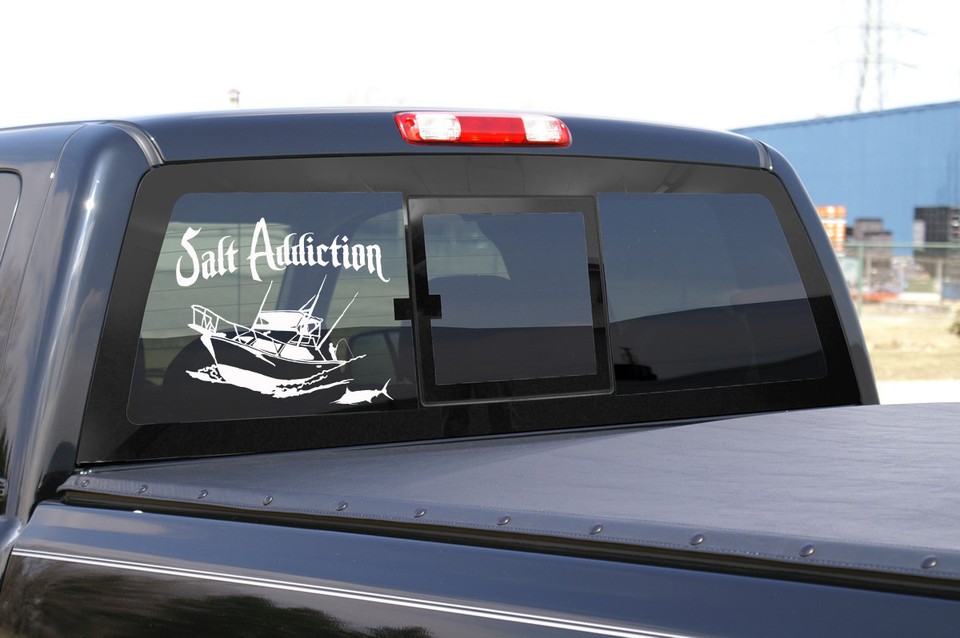 Saltwater fishing decal,Salt Addiction Brand sticker,Boat,offshore,life ...