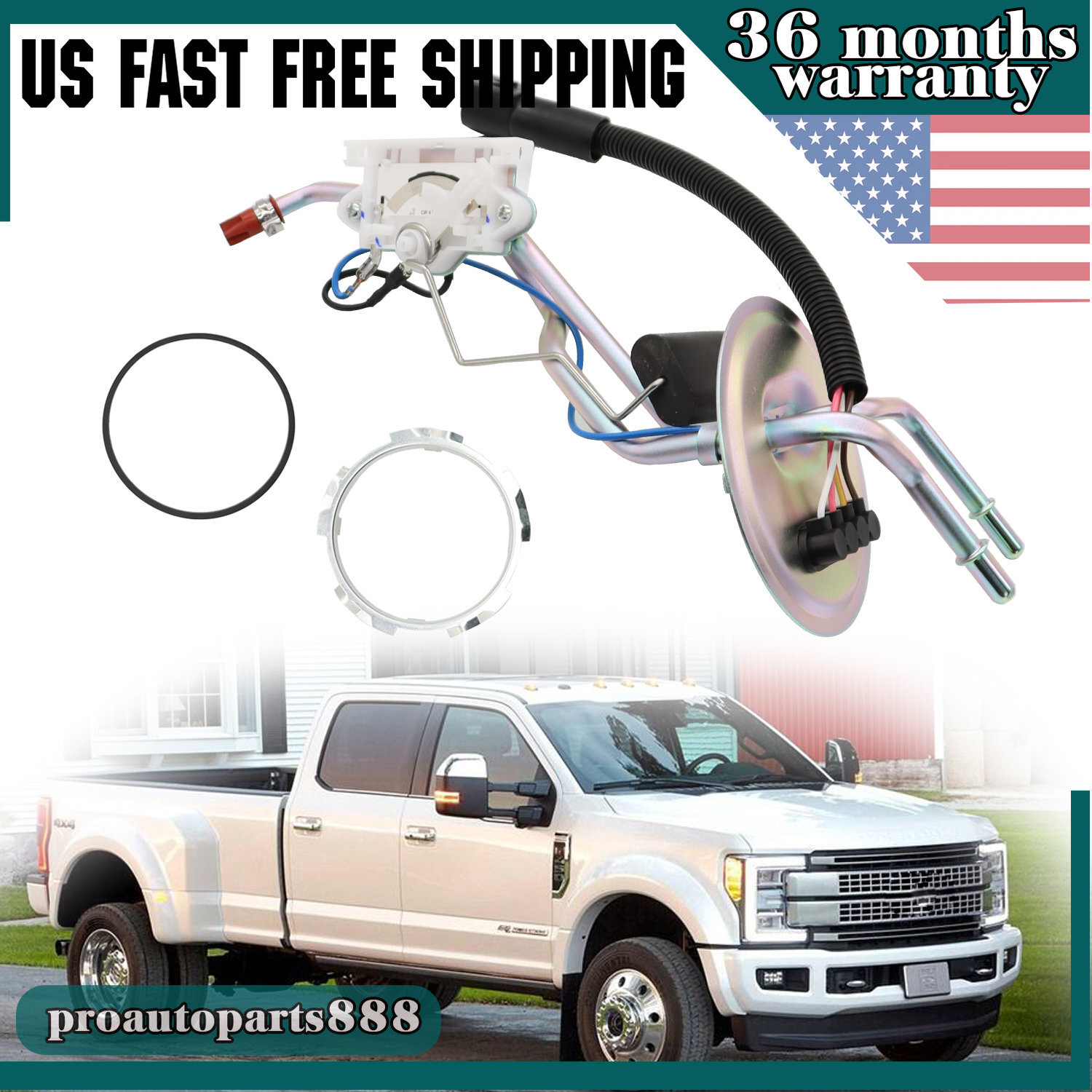 Fuel Pump Rear Tank Sending Unit FMSU-9DER For Ford F250 F350 V8 7.3L ...