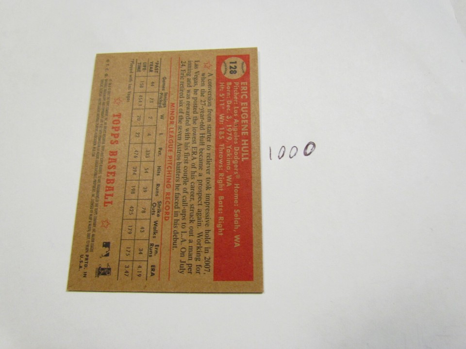 2007 Topps Rookie Eric Hull Autographed Baseball Card | eBay