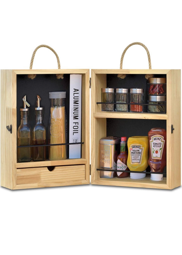 FIELDOOR Wooden Spice Cutlery Box Outdoor Camping Cooking Portable Case ...