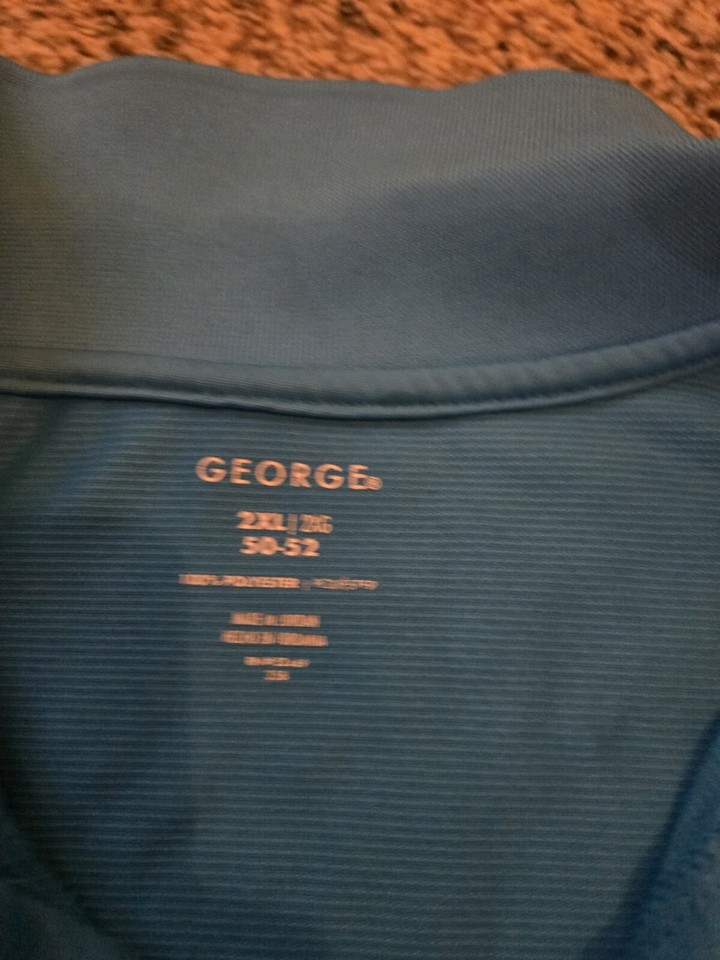 George Brand 2XL Blue 3 Button Polo Shirt (50-52) | eBay