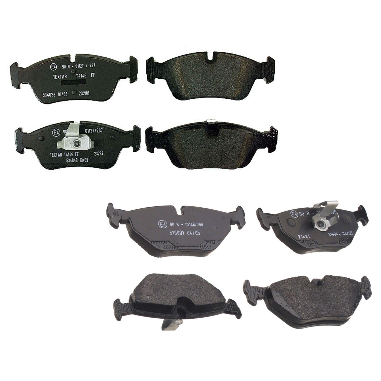 Textar Front and Rear Brake Pads Set Kit For BMW E36 318i 323i 325i ...