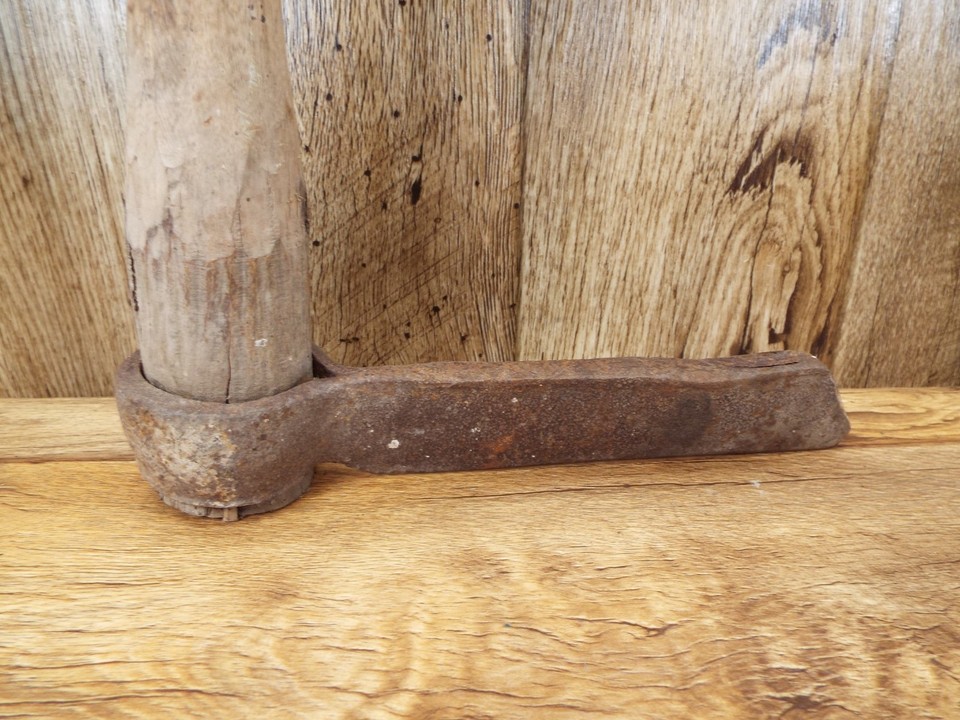 Antique Hand Forged Shingle Shake Splitting Woodworking Froe w/Wooden ...