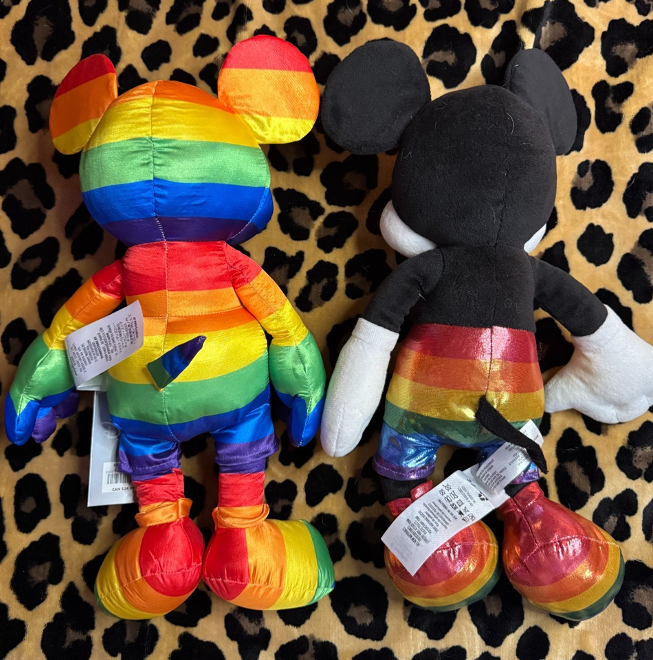 Disney Rainbow Pride Collection Mickey Mouse Plush Duo 16" LGBT Limited ...