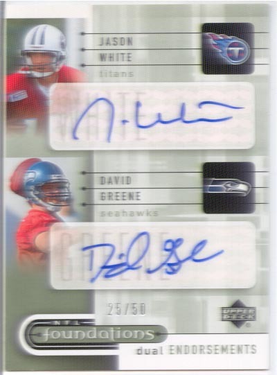 jason white david greene 2x rookie rc auto autograph sooners ou georgia ...