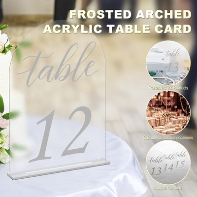 15Pcs Frosted Arch Table Numbers Clear Frosted Arch Acrylic Table Signs ...