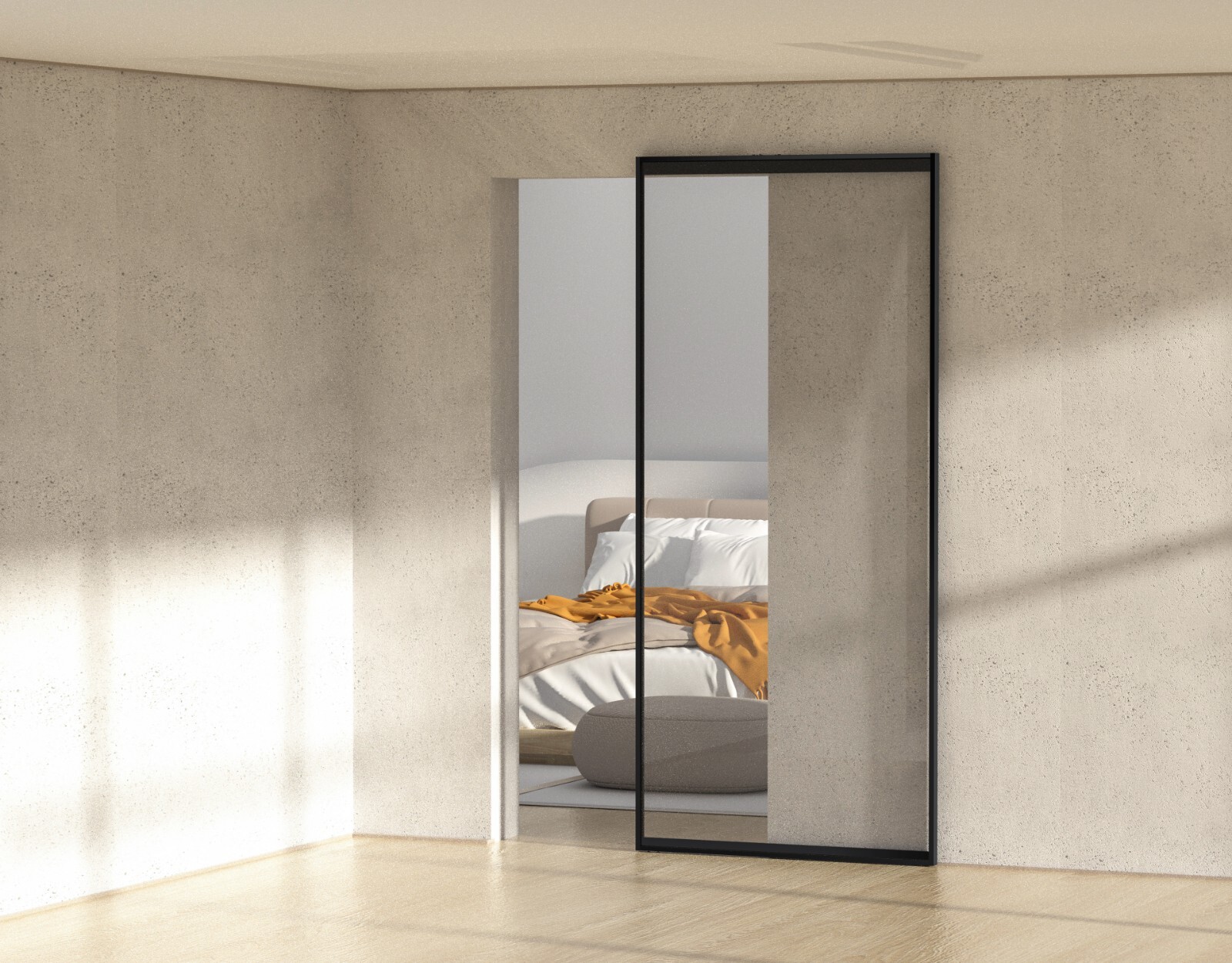 PORTA SCORREVOLE ESTERNA IN VETRO BINARIO MAGICAL INVISIBILE PROFILATA ...