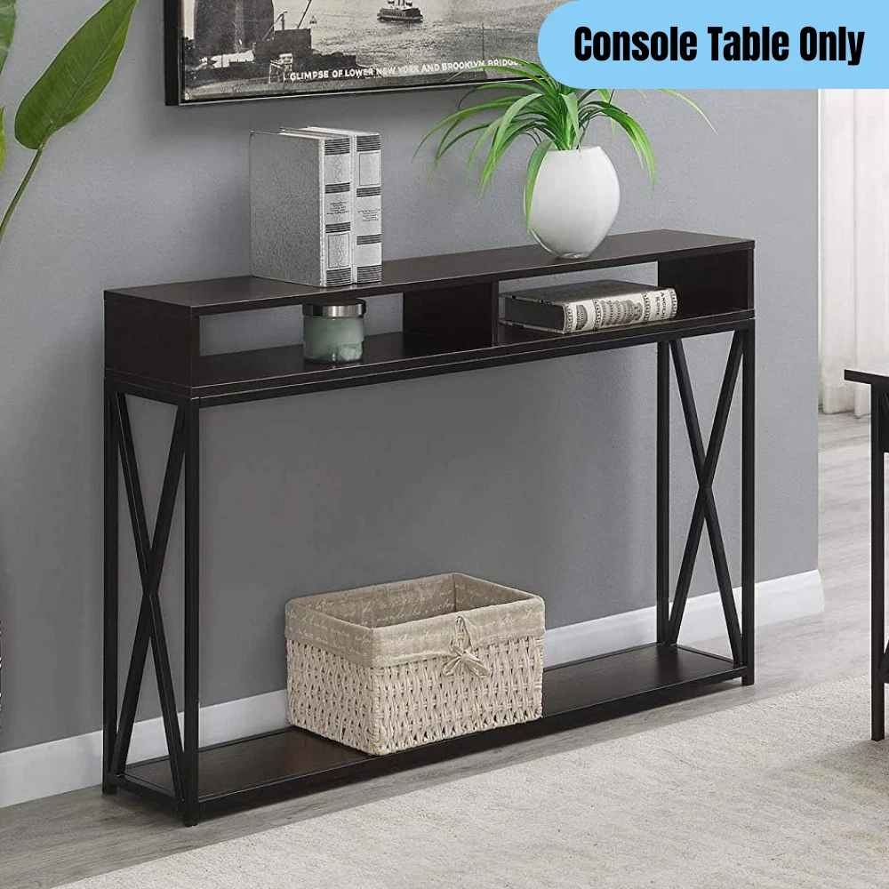 Console Sofa Table With Storage Drawers Espresso Finish | Baci Living Room